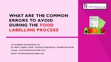 PPT – What are the common errors to avoid during the food labelling ...