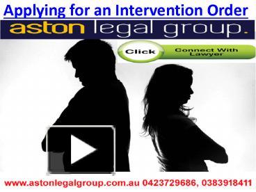 Apply Family Violence And Personal Safety Intervention Orders in ...