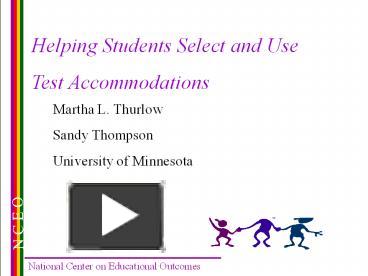 Helping Students Select and Use Test Accommodations presentation | free ...