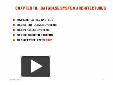 Chapter 18: Database System Architectures presentation | free to view