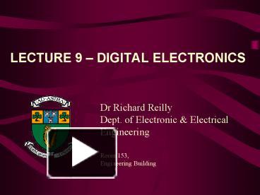 PPT – LECTURE 9 DIGITAL ELECTRONICS PowerPoint presentation | free to ...