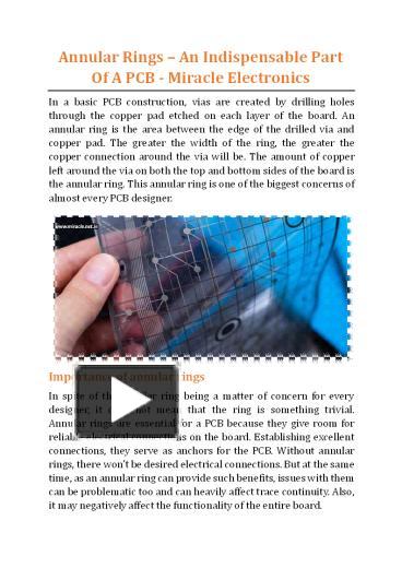 Annular Rings – An Indispensable Part Of A PCB - Miracle Electronics ...