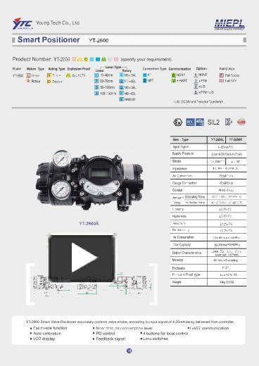 Rotork YTC YT-2600 Smart Valve Positioner | Ytc India.pptx presentation ...