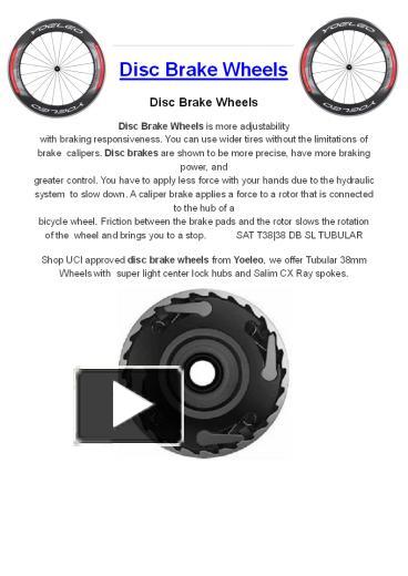 PPT – Disc Brake Wheels PowerPoint presentation | free to download - id ...