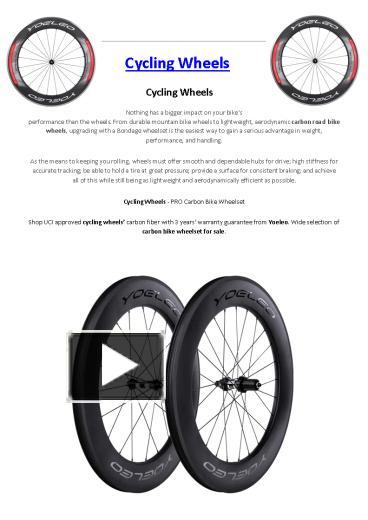 PPT – Cycling Wheels PowerPoint presentation | free to download - id ...