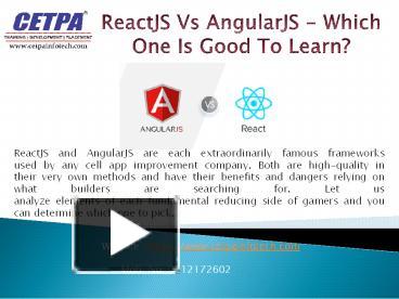 ReactJS Vs AngularJS - Which One Is Good To Learn? presentation | free ...