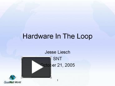Hardware In The Loop presentation | free to view