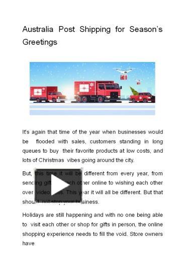 Australia Post Shipping for Season’s Greetings presentation | free to ...