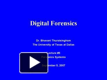 PPT – Digital Forensics PowerPoint presentation | free to view - id ...