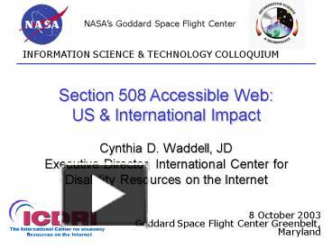 PPT – Section 508 Accessible Web: PowerPoint presentation | free to ...