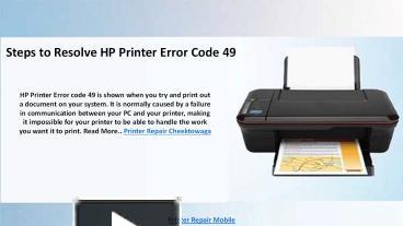 Steps to Resolve HP Printer Error Code 49 presentation | free to download