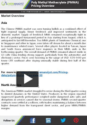 Poly Methyl Methacrylate (PMMA) Prices, Trend, Chart, Database ...