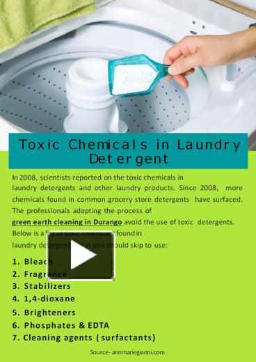 Toxic Chemicals in Laundry Detergent presentation | free to download