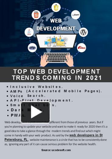 PPT – TOP WEB DEVELOPMENT TRENDS COMING IN 2021 PowerPoint presentation ...