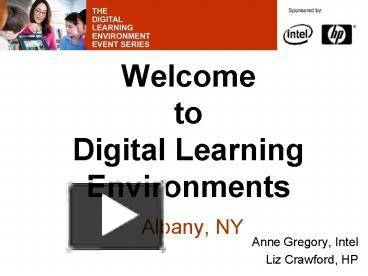 Welcome to Digital Learning Environments Albany, NY presentation | free ...
