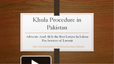PPT – Perform Khula Procedure in Pakistan - Know Khula Pakistani Law ...