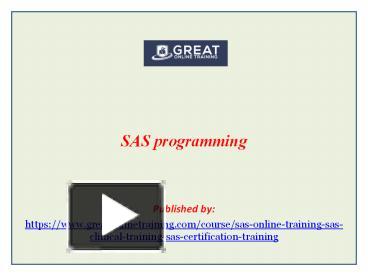 SAS programming presentation | free to download