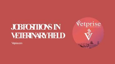 PPT – Job Positions In Veterinary Field PowerPoint presentation | free ...