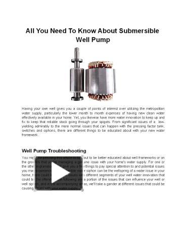 PPT – All You Need To Know About Submersible Well Pump PowerPoint ...