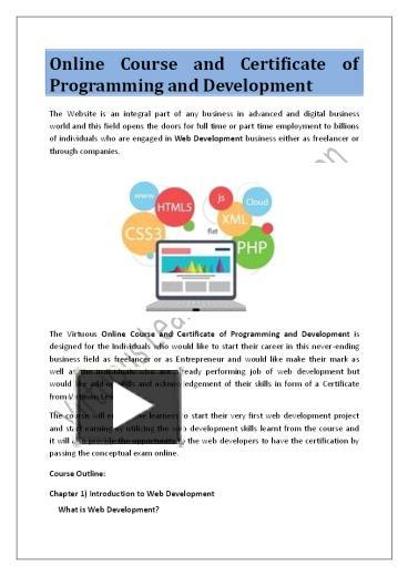 PPT – Online Course and Certificate of Programming and Development ...