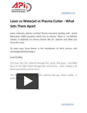 PPT – Laser vs Waterjet vs Plasma Cutter - What Sets Them Apart ...