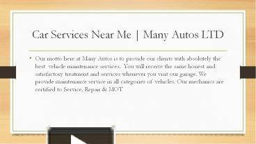 Car Service Near Me | MOT & Repair Centre | Vehicle Maintenance ...