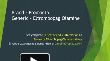 Eltrombopag Promacta Tablet Cost Doses, Uses, Side Effects presentation ...