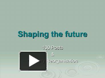 Shaping the future presentation | free to view