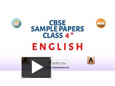 CBSE Sample Paper for Class 4 English Based on Revised CBSE Syllabus ...