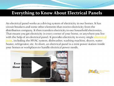 Everything to Know About Electrical Panels presentation | free to download