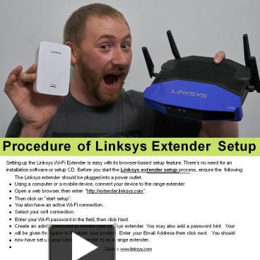 Procedure of Linksys Extender Setup presentation | free to download