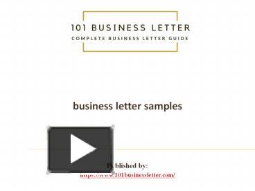 PPT – business letter samples PowerPoint presentation | free to ...