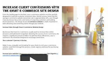 PPT – Increase Client Conversions with the Right E-commerce Site Design ...