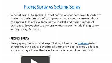 Fixing Spray vs Setting Spray presentation | free to download