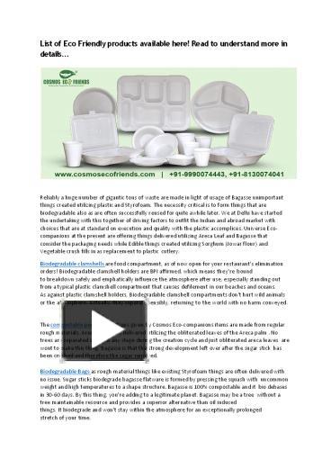 Biodegradable Food Packaging presentation | free to download