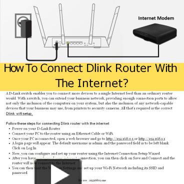 How To Connect Dlink Router With The Internet? presentation | free to ...