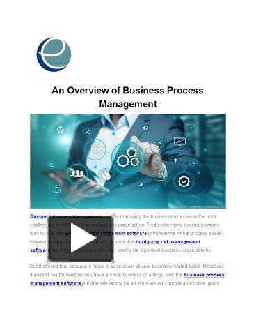 An Overview of Business Process Management presentation | free to download