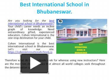 PPT – best international school in Bhubaneswar PowerPoint presentation ...