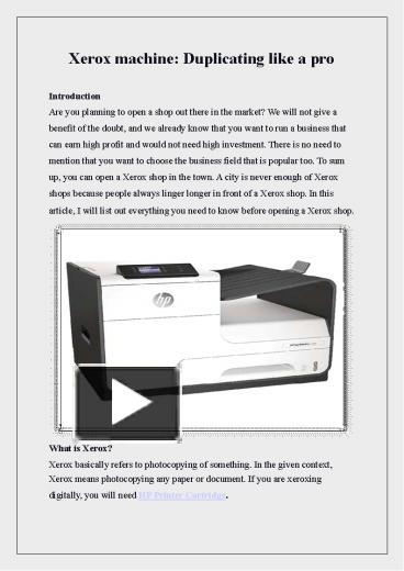 Xerox machine: Duplicating like a pro presentation | free to download