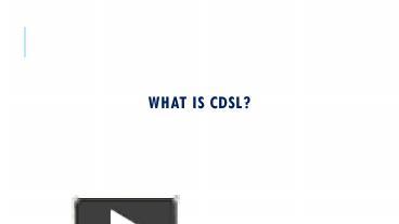 What is CDSL & How Does it Work? presentation | free to download