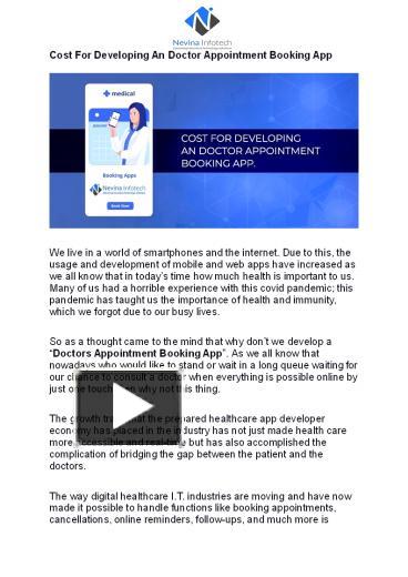 Cost For Developing An Doctor Appointment Booking App presentation ...