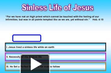 Sinless Life of Jesus presentation | free to view