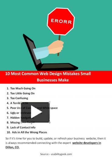 PPT – 10 Most Common Web Design Mistakes Small Businesses Make ...