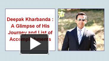 Deepak kharbanda : A Glimpse of his Journey and List of Accomplishments ...