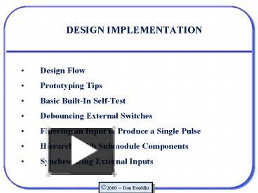 PPT – DESIGN IMPLEMENTATION PowerPoint presentation | free to view - id ...