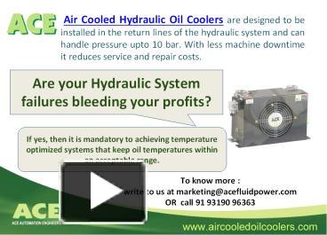 PPT – Air Cooled Hydraulic Oil Coolers PowerPoint presentation | free ...