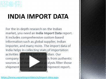 Importers Data- A Collection of Actual Import Statistics presentation ...