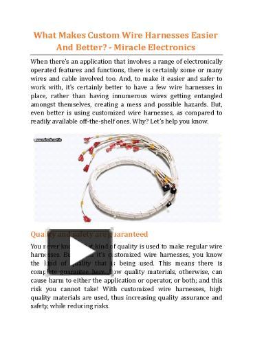 PPT – What Makes Custom Wire Harnesses Easier And Better - Miracle ...