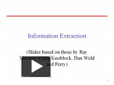 Information Extraction presentation | free to download