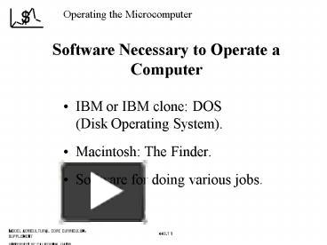 Software Necessary to Operate a Computer presentation | free to view